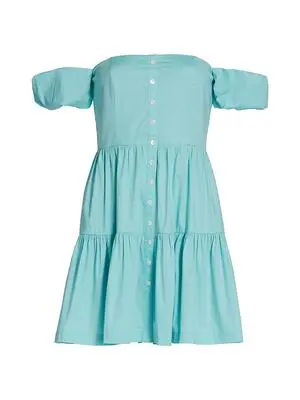 Staud STAUD Women's Elio Mini Dress - Turquoise  - Turquoise