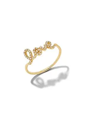 SYDNEY EVAN Diamond "love" Ring - Yellow Gold