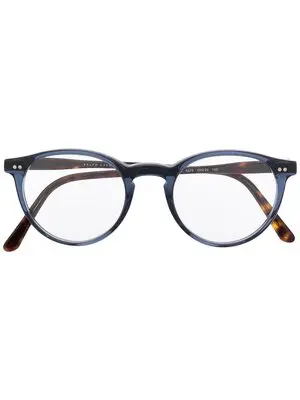POLO RALPH LAUREN EYEWEAR Tortoiseshell-effect Round Glasses - Blue