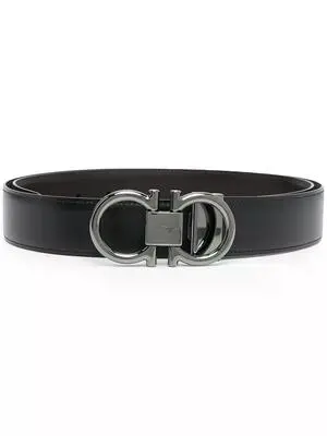 FERRAGAMO Gancini Reversible Belt - Black