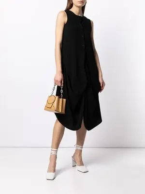 Goen.j Draped Sleeveless Dress - Black