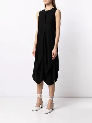 Goen.j Draped Sleeveless Dress - Black