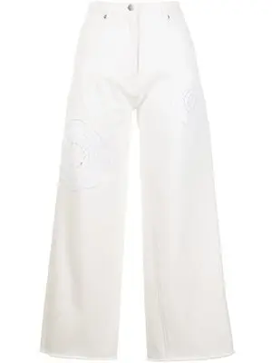 Goen.j Crochet-detail Wide-leg Jeans