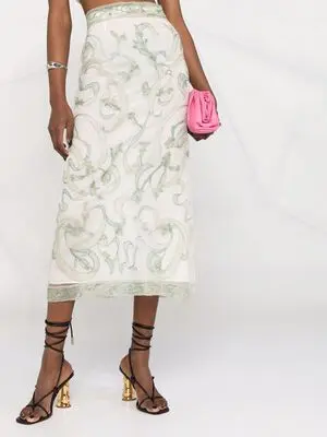 Emilio Pucci Evoluzioni Embroidered Organza Skirt