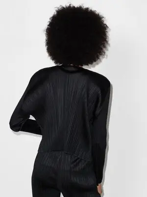 Issey Miyake Plissé Cardigan - Black