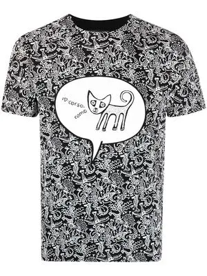 10 CORSO COMO Graphic Print T-shirt - Black