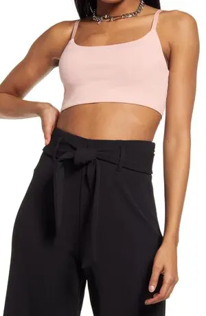 OPEN EDIT Women's Open Edit Crop Cami Pink
