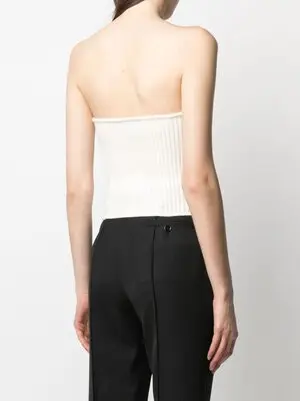 Saint Laurent Ribbed Strapless Top