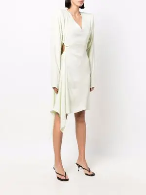 Off-White Cut-out Long-sleeve Dress