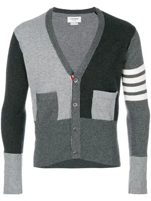 Thom Browne Fitted Waist V-neck Cardigan