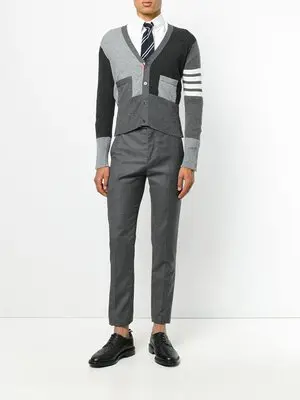 Thom Browne Fitted Waist V-neck Cardigan