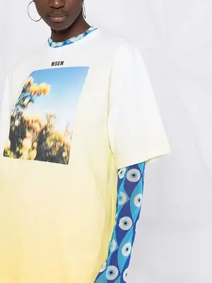 MSGM Graphic Logo-print T-shirt