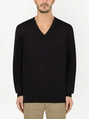 Dolce & Gabbana V-neck Cashmere Jumper - Blue