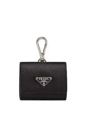 Prada Leather Earphones Case - Black