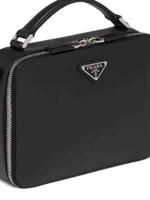 Prada Brique Saffiano Leather Bag - Black