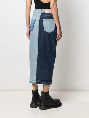 Red Valentino Patchwork Denim Skirt