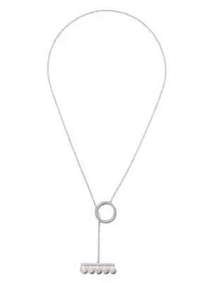 TASAKI 18kt White Gold Diamond And Akoya Pearl Pendant Necklace - Silver