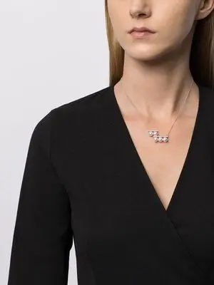 TASAKI Line Balance Step Neo Pearl And Diamond Necklace - Silver