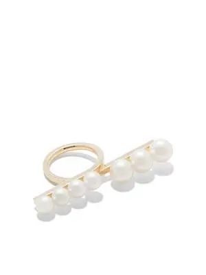 TASAKI 18kt Yellow Gold Akoya Pearl Balance Loop Ring - White