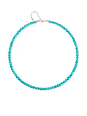 Mateo 14kt Yellow Turquoise Beaded Necklace - Gold