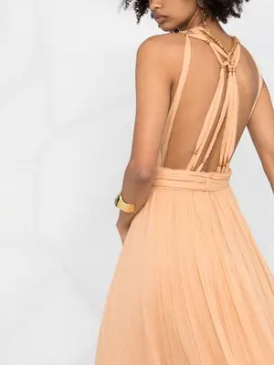 Alberta Ferretti Beaded Metallic-thread Dress