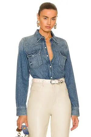 NILI LOTAN Travis Top Faded Wash