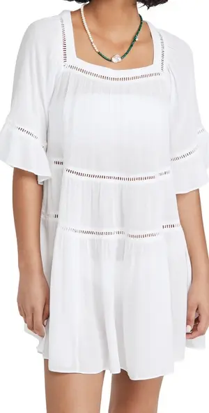 Playa Lucila Drop Waist Mini Dress - White