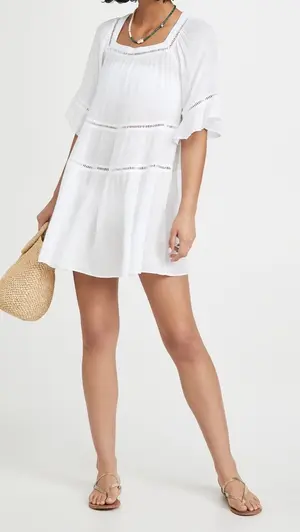 Playa Lucila Drop Waist Mini Dress - White