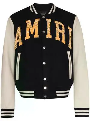 Amiri Logo Appliqué Varsity Bomber Jacket