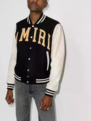 Amiri Logo Appliqué Varsity Bomber Jacket