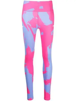 Off-White Printed High-waist Leggings - Pink