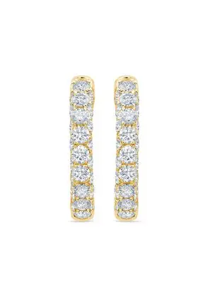GRAZIELA 18kt Yellow Diamond Hoop Earrings - Gold