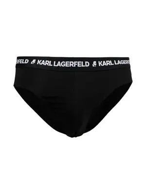Karl Lagerfeld Logo-waistband Boxer Briefs - Black