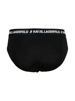 Karl Lagerfeld Logo-waistband Boxer Briefs - Black