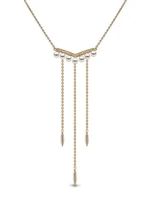 Yoko London 18kt Yellow Freshwater Pearl And Diamond Necklace - Gold