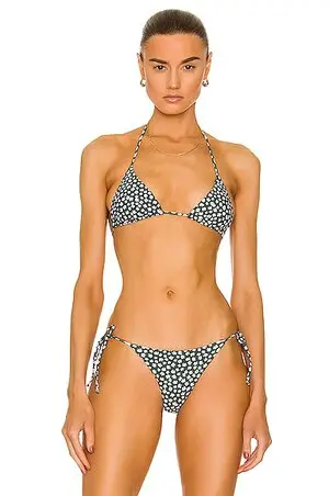 Matteau Matteau String Triangle Bikini Top Emerald Wildflower
