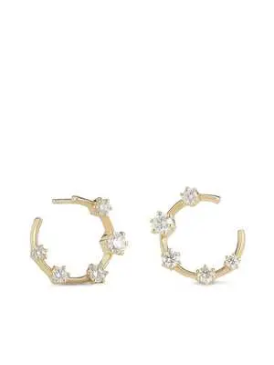 JADE TRAU 18kt Yellow Diamond Kismet Hoops - Gold