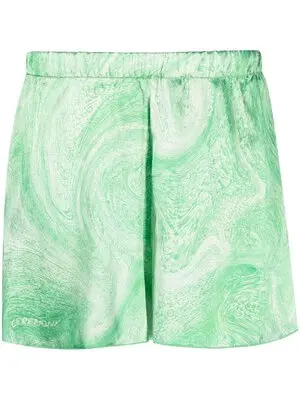 Opening Ceremony Marble-print High-shine Shorts