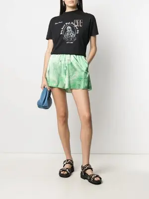Opening Ceremony Marble-print High-shine Shorts