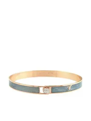 ALESSA 18kt Rose Gold, Diamond And Enamel Bangle - Pink