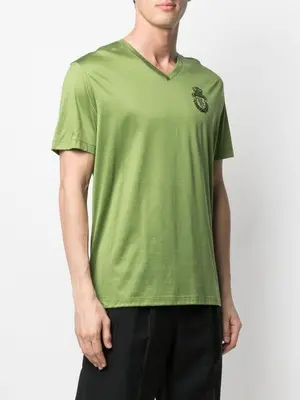 BILLIONAIRE Crest-embroidered V-neck T-shirt
