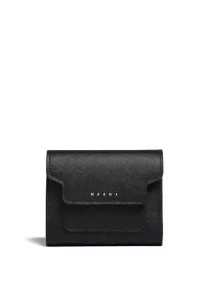 Marni Logo-print Leather Wallet - Black