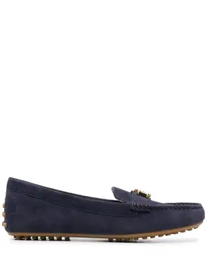 Ralph Lauren Logo-lettering Leather Loafers - Blue