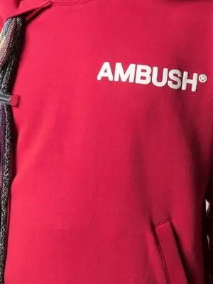 AMBUSH Drawstring Logo-print Hoodie - Red