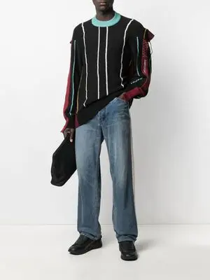 AMBUSH Striped-knit Jumper - Black