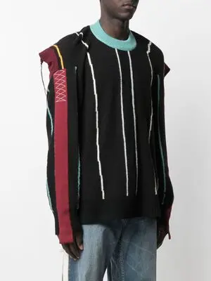 AMBUSH Striped-knit Jumper - Black