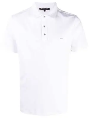 Michael Kors Embroidered-logo Polo Shirts - White