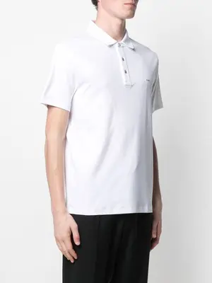 Michael Kors Embroidered-logo Polo Shirts - White