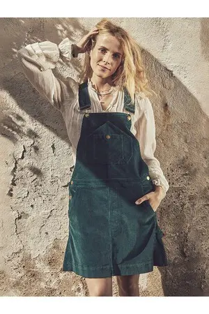 Faherty Brand York Corduroy Overall Dress Scarab In Green - 40% Off |  Editorialist