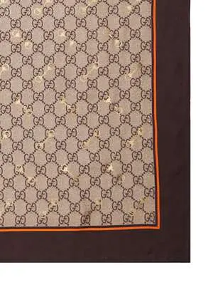 Gucci Gg & Horsebit Print Silk Scarf
